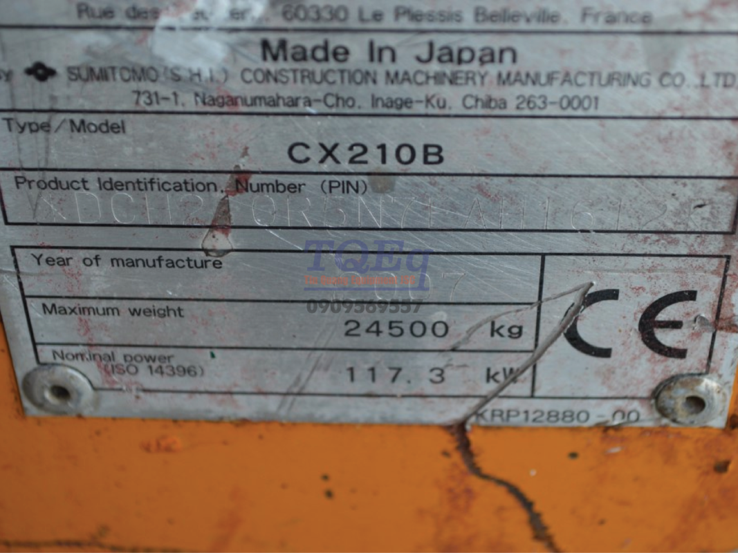 CASE CX210B (2007) - Đại lý chính thức phân phối máy công trình CASE ...